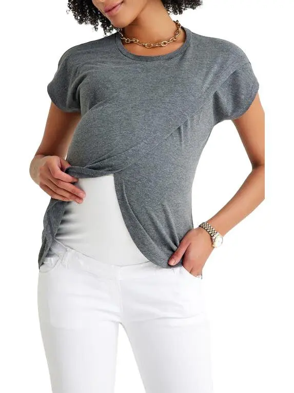 ACCOUCHEE Cotton Maternity/nursing Top - Gray