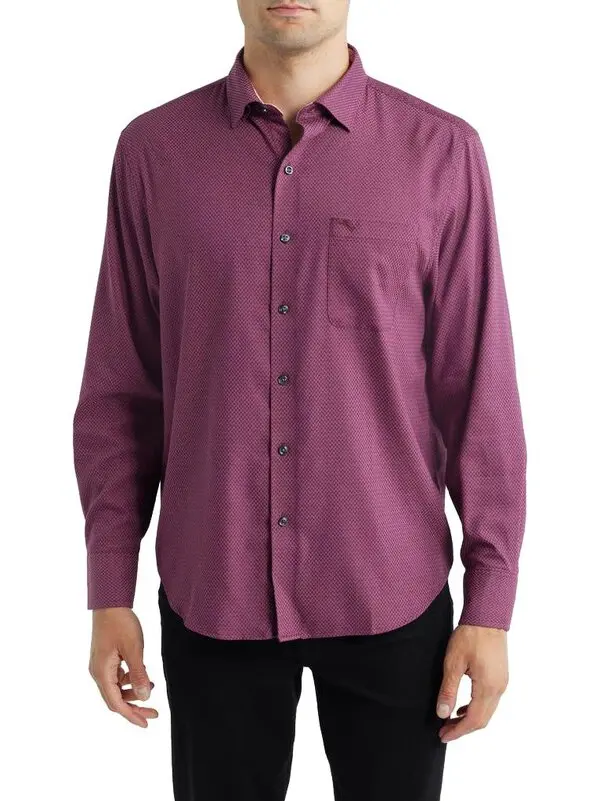 Tommy Bahama Sarasota Stretch Ventura Coast Islandzone® Button-up Shirt - Luxe Berry
