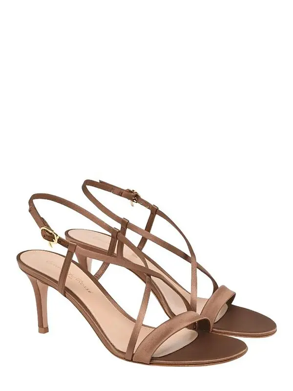 GIANVITO ROSSI Larisse 70 Sandals - Brown Fabric