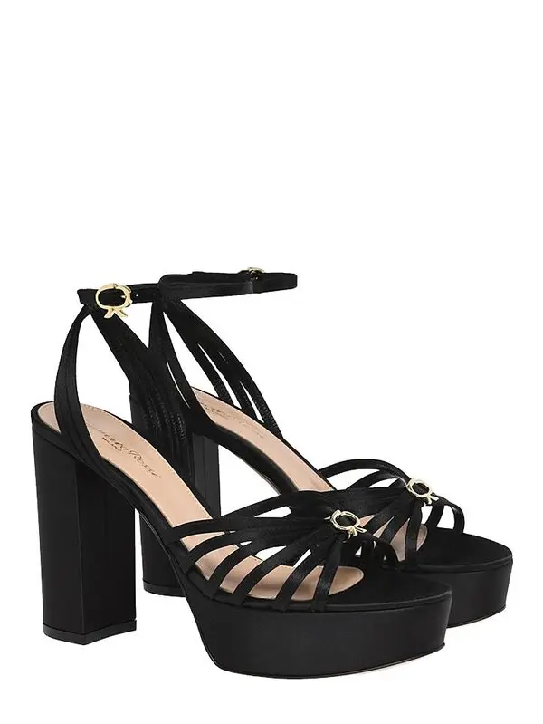 GIANVITO ROSSI Rita Fabric Sandals - Black Fabric