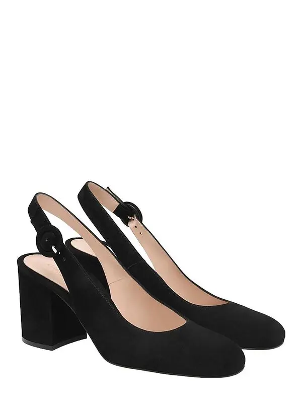 GIANVITO ROSSI Joelle Slingback Pump - Black Leather