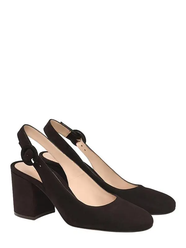 GIANVITO ROSSI Joelle Slingback Pumps - Brown Leather