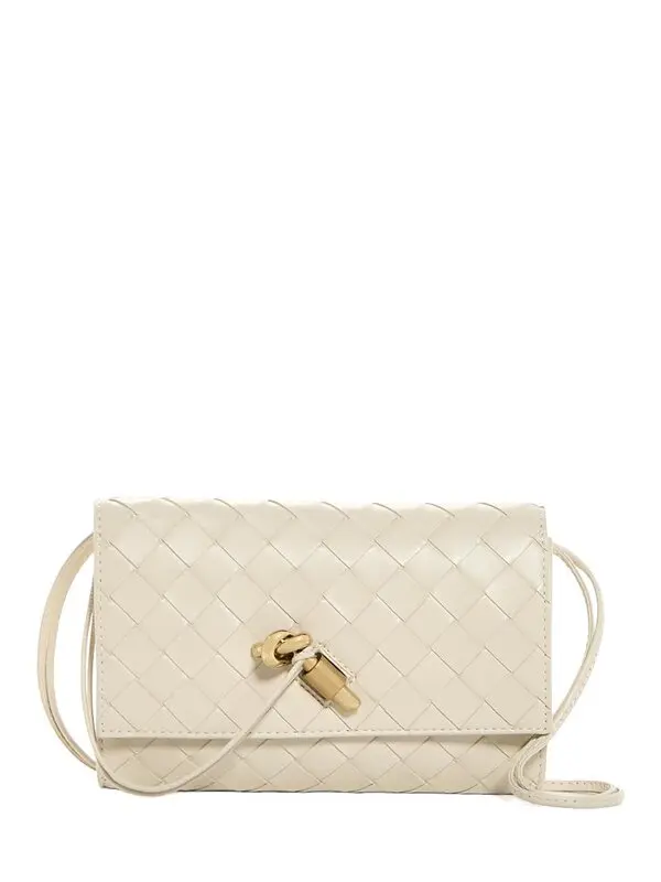 Bottega Veneta Intrecciato Leather Andiamo Crossbody Bag - Sea Salt