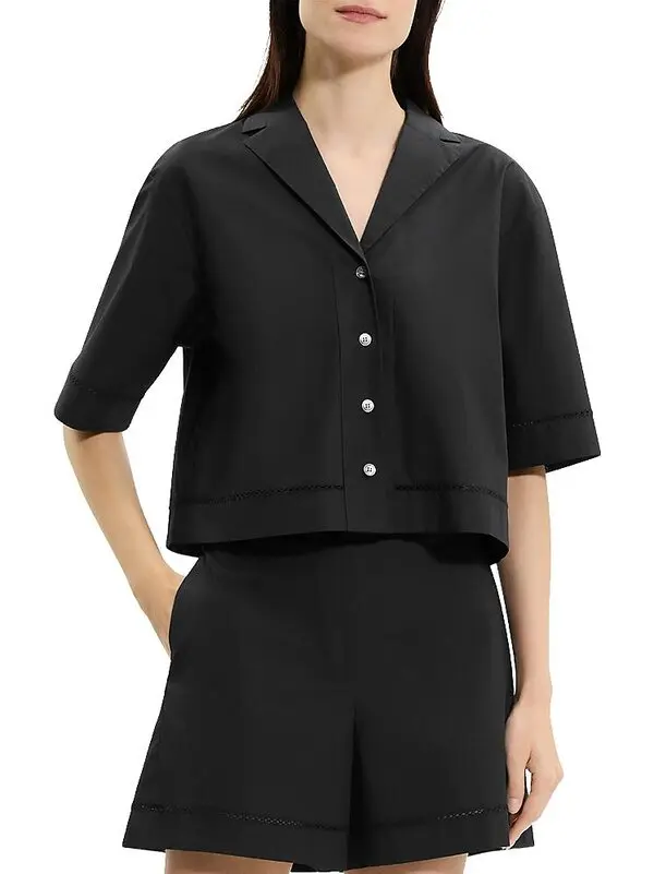 Theory Boxy Short Sleeve Shirt - Black