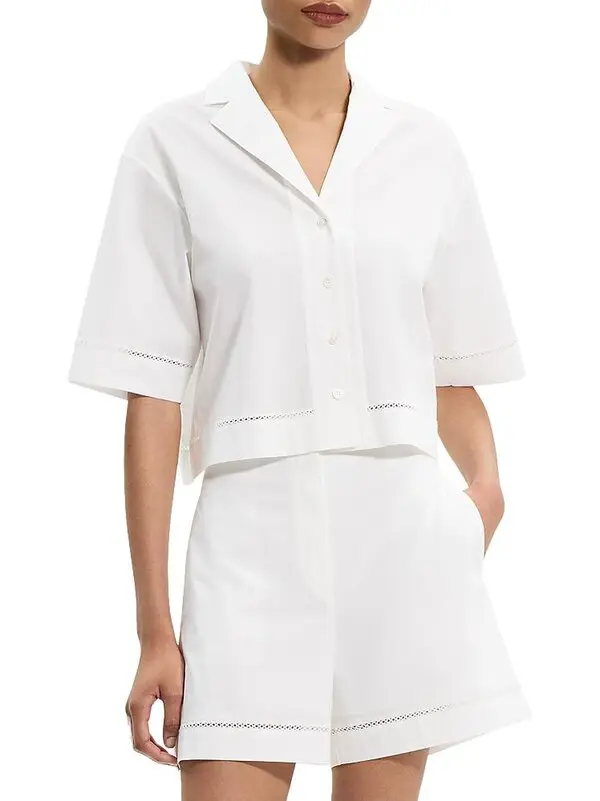 Theory Boxy Short Sleeve Shirt - White