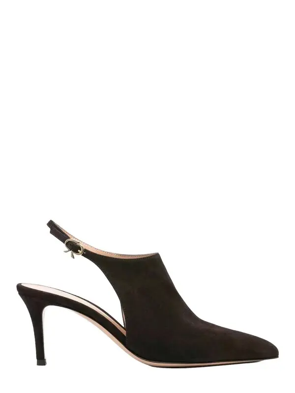 GIANVITO ROSSI 75mm Leather Pumps - Brown