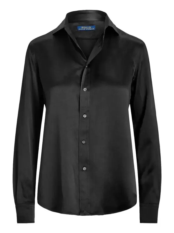 Polo Ralph Lauren Satin Button-up Shirt - Black