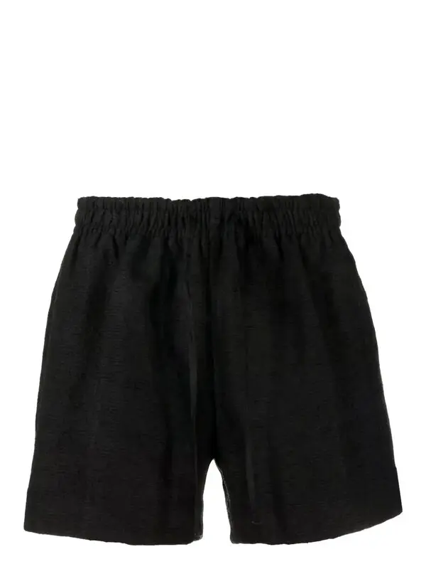 4SDESIGNS Textured Elasticated Shorts - Black