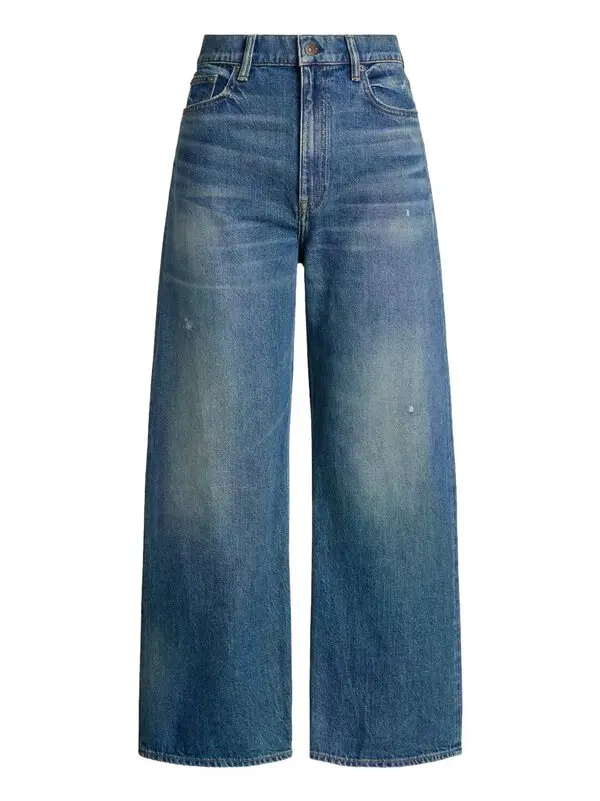 Polo Ralph Lauren Wide-leg Distressed Jeans - Blue