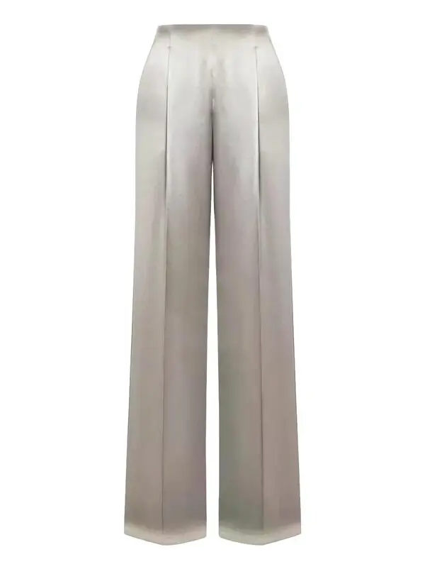 Alberta Ferretti Satin High-waisted Trousers - Grey