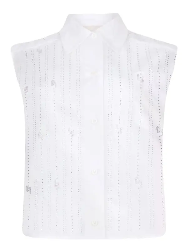 Liu Jo Rhinestone-embellished Cotton Shirt - White