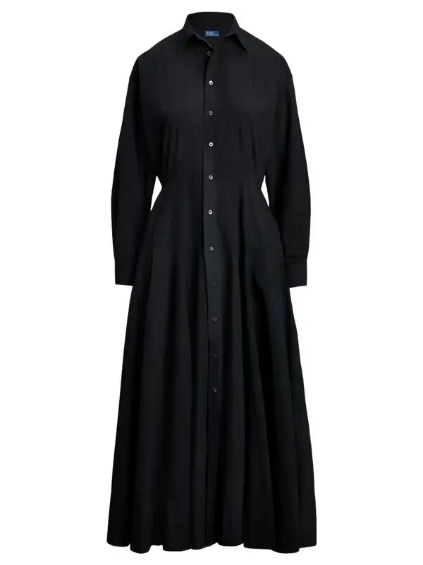 Polo Ralph Lauren Button-up Long-sleeve Dress - Black