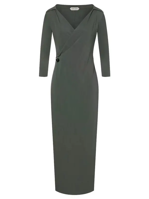 Alberta Ferretti Wool-blend Midi Dress - Grey