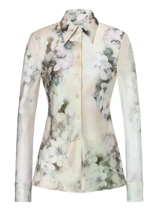 Alberta Ferretti Floral-print Shirt - Neutrals