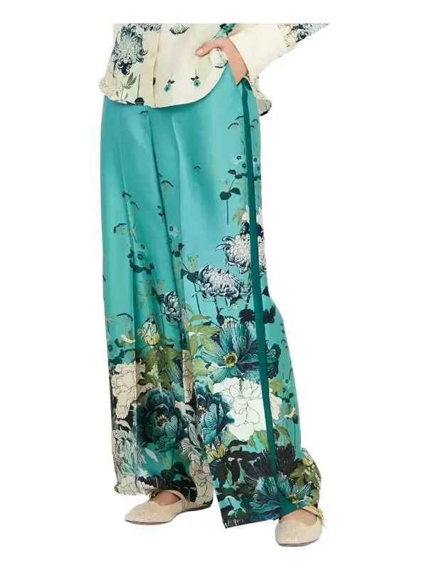 Liu Jo Floral-print Trousers - Green