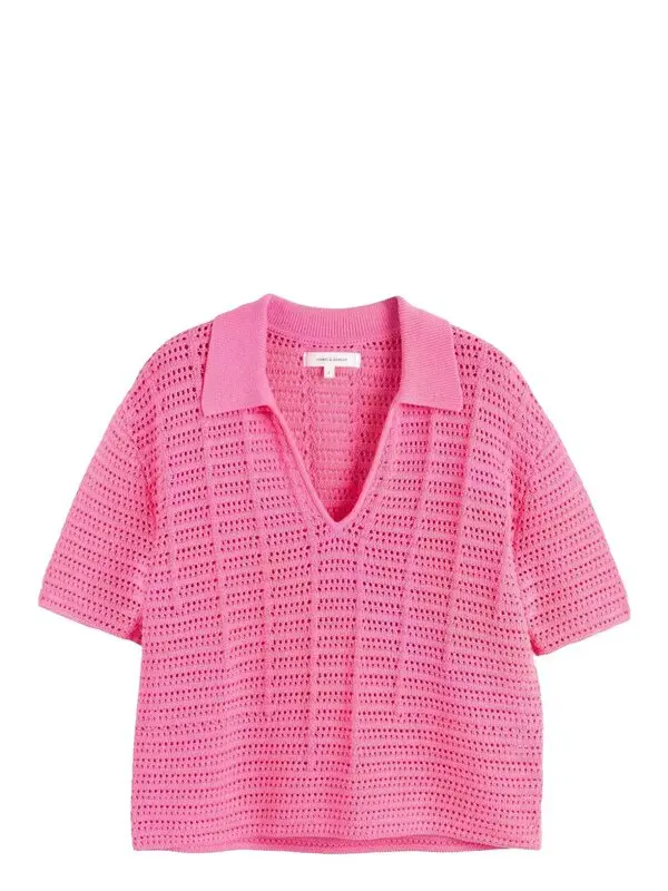 Chinti & Parker Crochet-knit Top - Pink