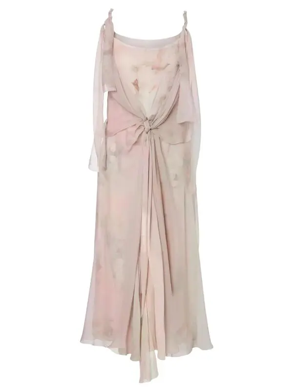 Alberta Ferretti Floral-print Silk Midi Dress - Pink