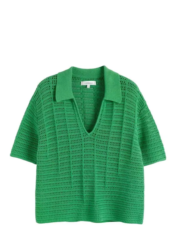Chinti & Parker Crochet-knit Top - Green