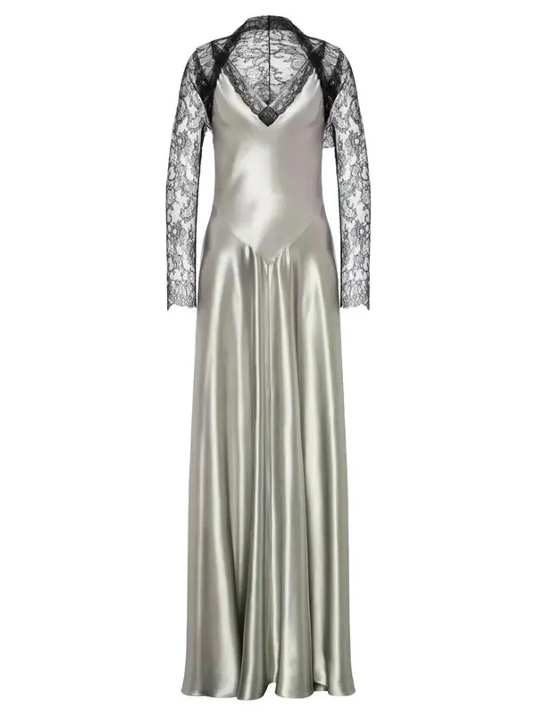 Alberta Ferretti Satin Dress - Silver