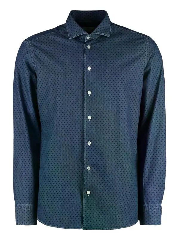 BASTONCINO Polka Dot Buttoned Shirt - Blue
