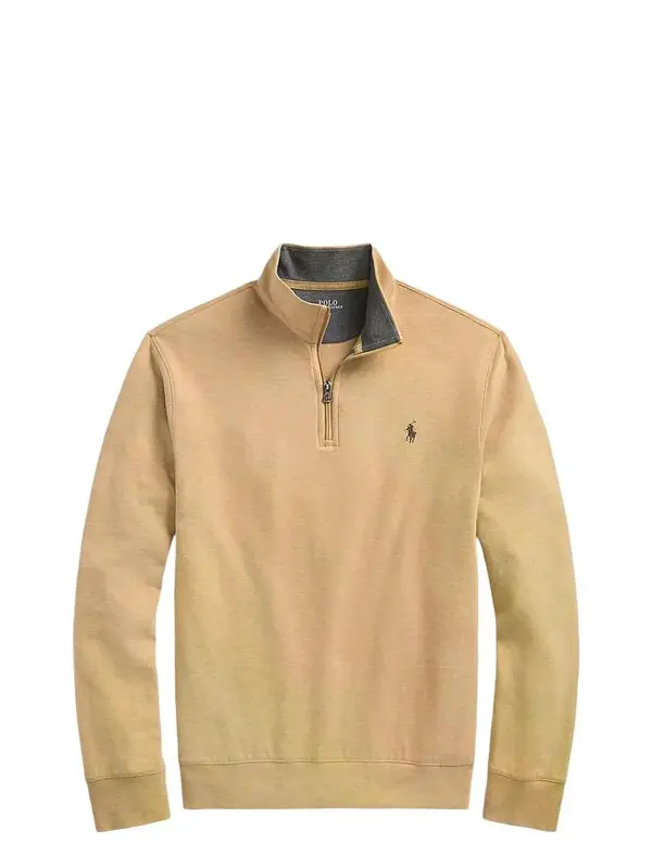 Ralph Lauren Polo Pony Half Zip Sweatshirt - Neutrals