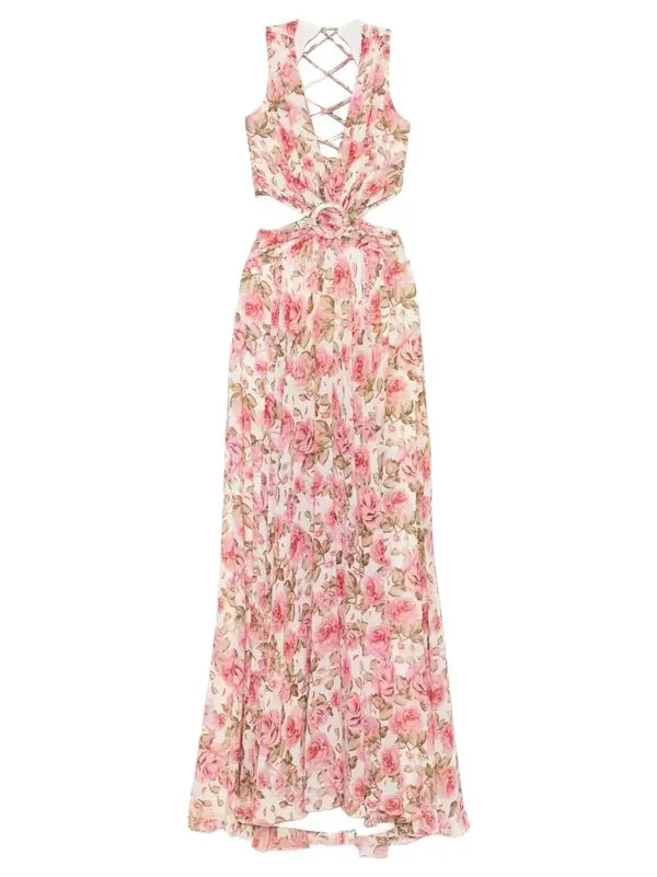 NISSA Floral-print Sleeveless Dress - Neutrals