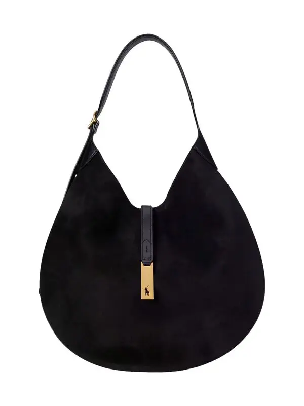 Polo Ralph Lauren Suede Shoulder Bag - Black