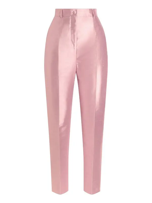 Dolce & Gabbana Silk Shantung Cigarette Trousers - Pink