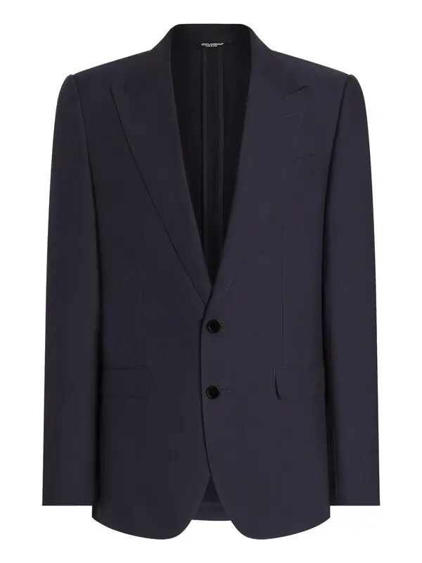 Dolce & Gabbana Single-breasted Silk-blend Gabardine Taormina Jacket - Blue