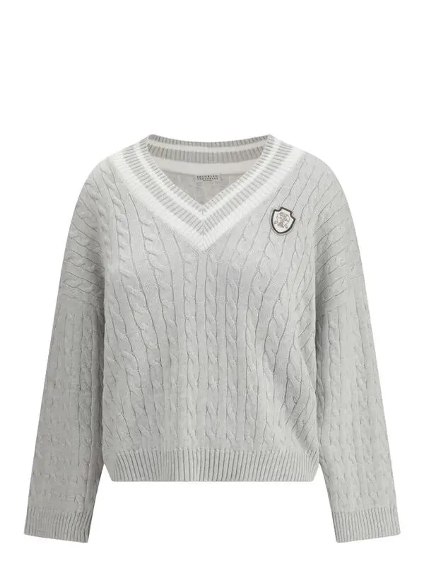 Brunello Cucinelli V-neck Sweater - White