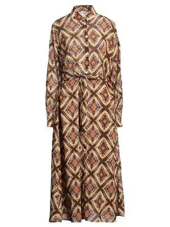 Massimo Alba Cotton Maxi Shirt Dress - Brown