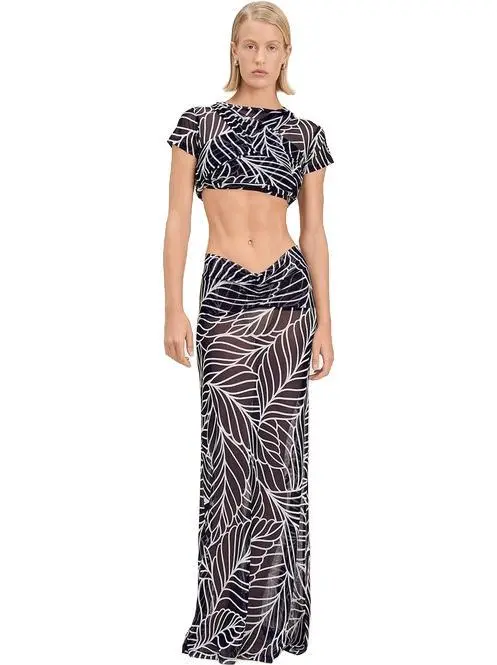 Devon Windsor Akris Maxi Skirt - Navy