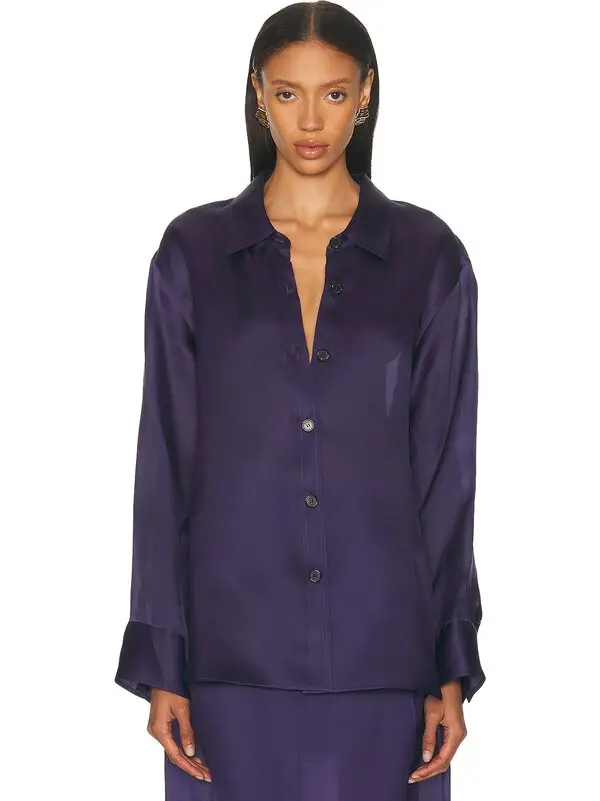 Khaite Herschel Organza Top - Amethyst