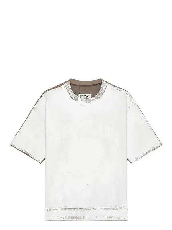 MAISON MARGIELA Crew Neck Short Sleeve Sweatshirt - Taupe