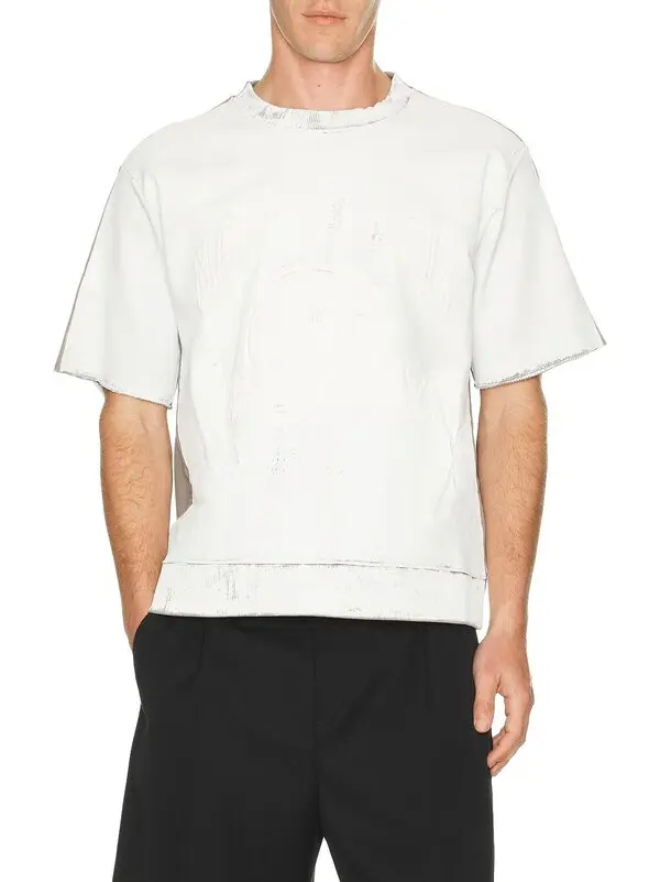 MAISON MARGIELA Crew Neck Short Sleeve Sweatshirt - Taupe