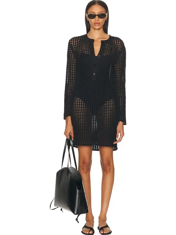 Proenza Schouler Micah Crochet Dress - Black