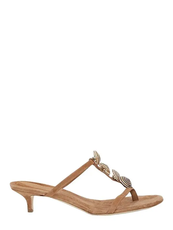 Christopher Esber Sundial Seashell Kitten Heels - Tan
