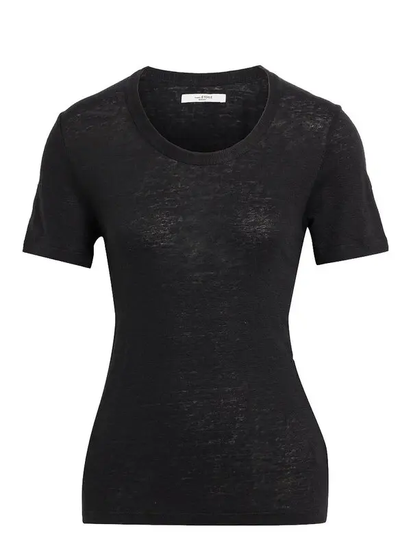 MARANT ETOILE Kiliann Linen-jersey T-shirt - Black