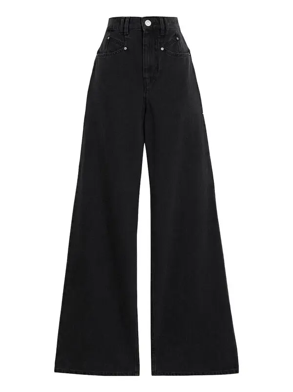 Isabel Marant High-rise Wide-leg Jeans - Black