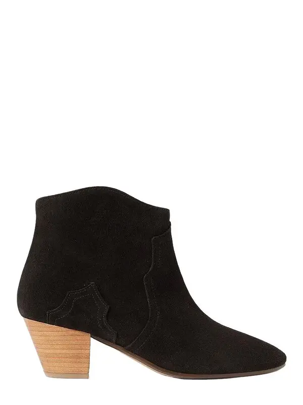 Isabel Marant Dicker Suede Cowboy Boots - Black