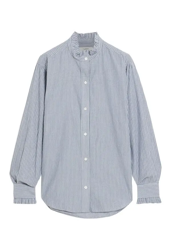 MARANT ETOILE Saoli Striped Cotton-poplin Shirt - Slate Blue