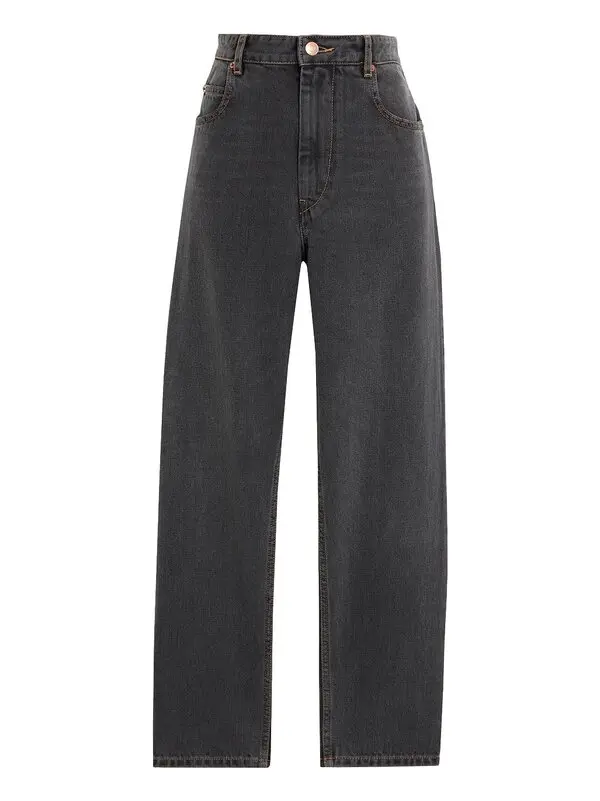 MARANT ETOILE Nea High-rise Slim-leg Jeans - Charcoal