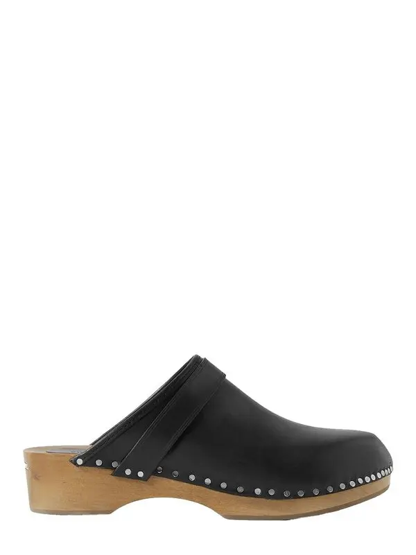 Isabel Marant Thalie Studded Leather Clogs - Black