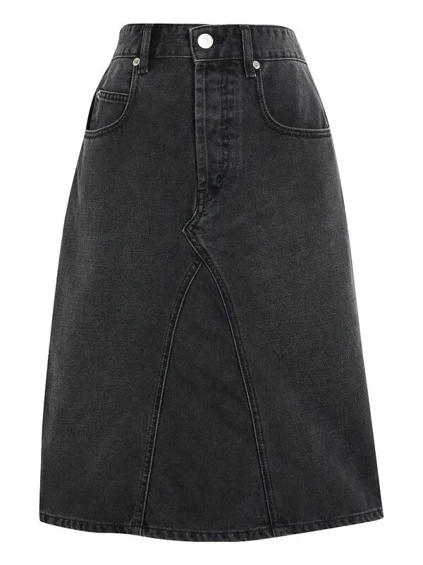 MARANT ETOILE Fiali Denim Skirt - Charcoal