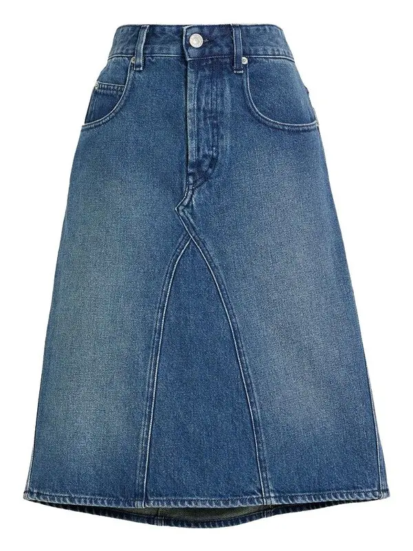 MARANT ETOILE Fiali Denim Skirt - Mid Denim