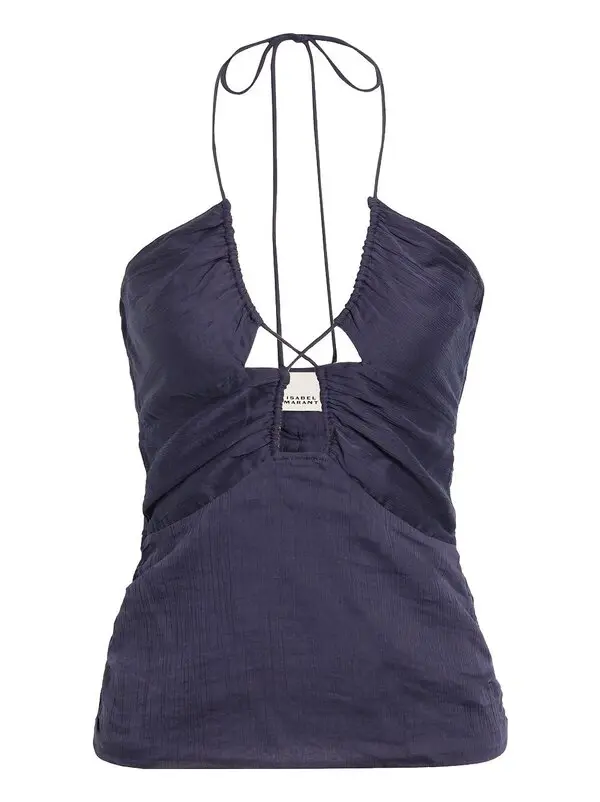 Isabel Marant Cutout Halterneck Top - Navy