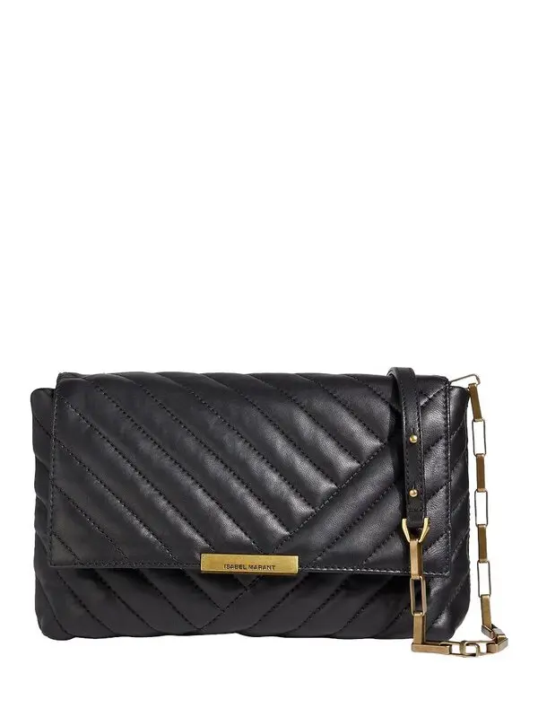 Isabel Marant Quilted Leather Shoulder Bag - Black