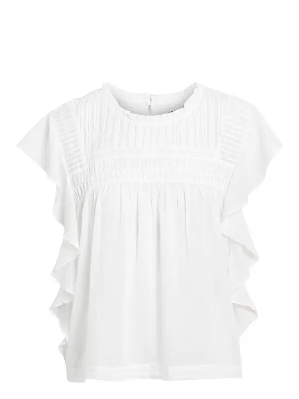 MARANT ETOILE Layona Ruffled Cotton-gauze Top - White