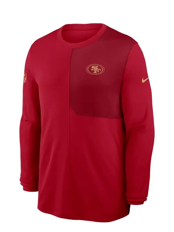 Nike San Francisco 49ers Sideline Coach Dri-fit Nfl Long-sleeve Top - Red