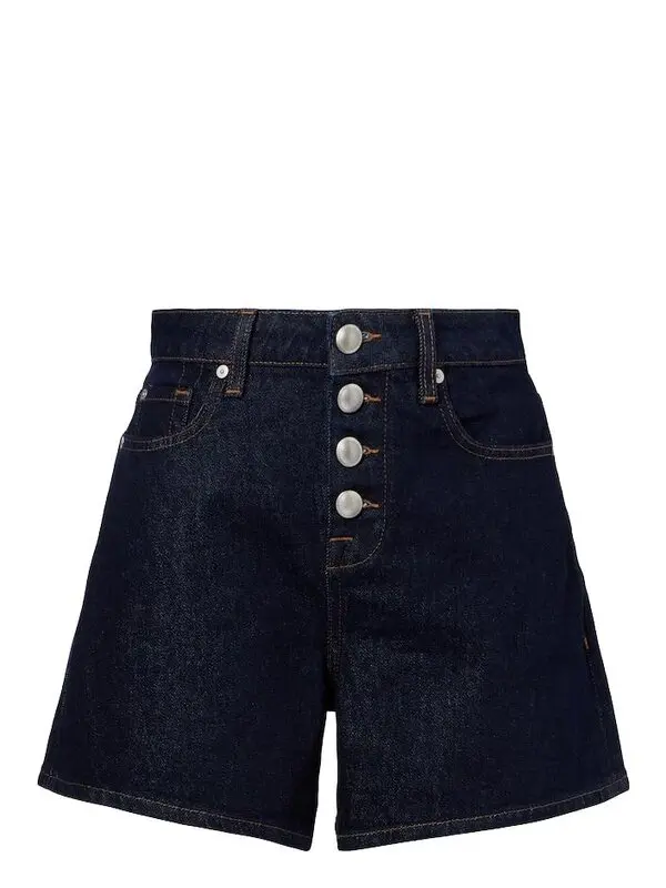 7 For All Mankind Kori High-rise Denim Shorts - Blue